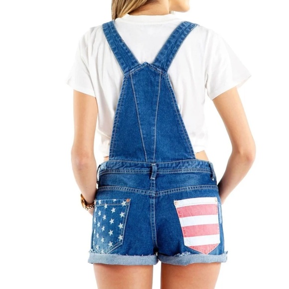 Tipsy Elves | Jeans | Tipsyelves Freedom Overalls Shortall S Denim ...